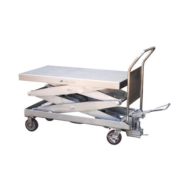 Vestil Stainless Steel Hydraulic Elevating Cart - 63" L x 24" W x 1500 ...